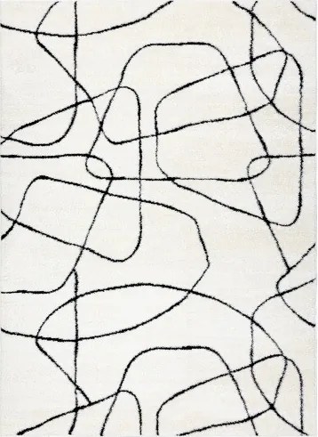 Dywany Łuszczów, Kusový koberec Mode 8522 abstract cream/black, 240x330, bílá, chodba / předsíň
