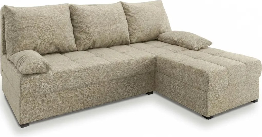 Rohová rozkládací sedací souprava do L CELESTE, 200 cm, s úložným prostorem Roh pohovky: Levý roh, Barva látky Malmo: Světle šedá (Malmo 83)