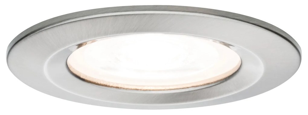 Paulmann 93633 Premium LED Nova, zápustná bodovka 1x max35W GU10, kartáčovaný kov, prům. 7,8cm, IP44