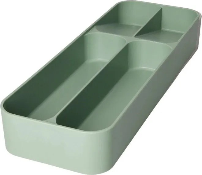 Šalvějově zelený plastový příborník do zásuvky 13,5 x 39 cm – Brandani