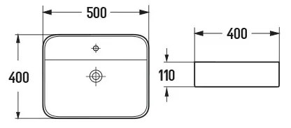 Mexen Sofia, umyvadlo na desku 50 x 40 x 11 cm, bílá, 22155000