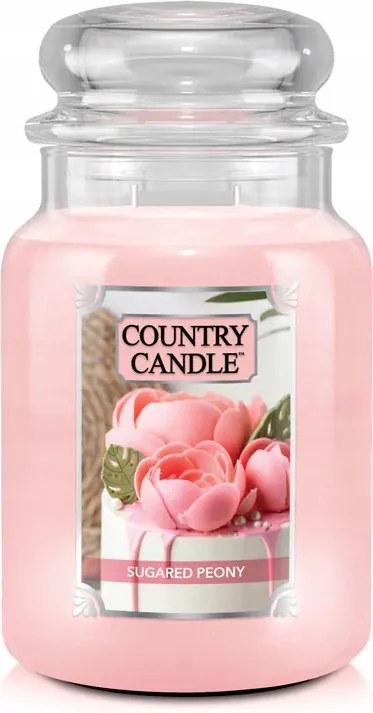 Sugared Peony – Country Candle – velká vonná svíčka se dvěma knoty