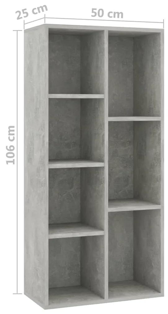 Knihovna Niviro - betonově šedá | 50x25x106 cm