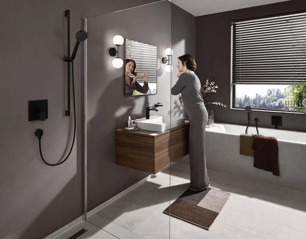 Hansgrohe Vivenis, vanová baterie pod omítku, 2 výstupy, černá matná, 75415670