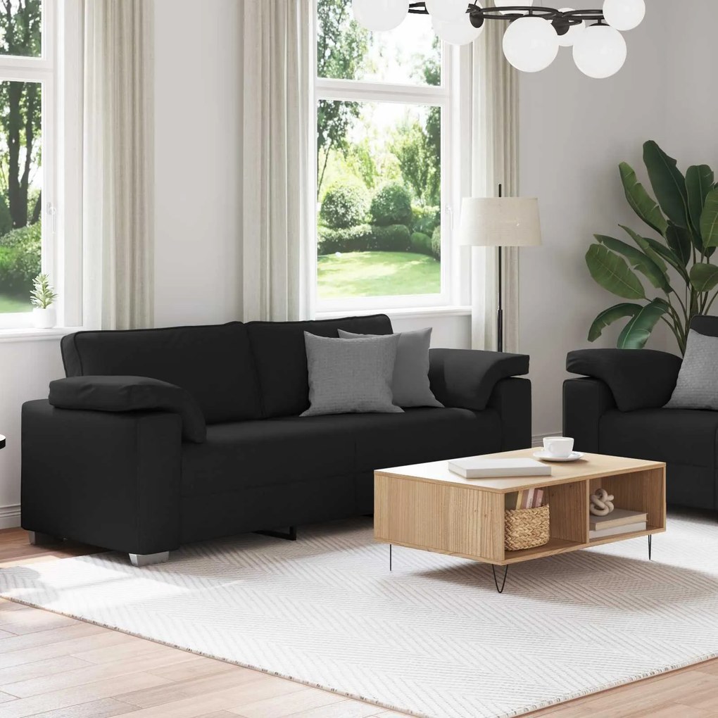 Pohovka 2 ks Černý textil 3324742