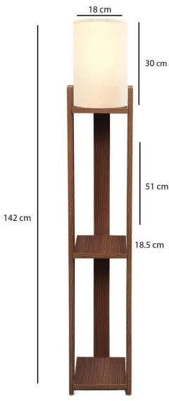 Stojací lampa AYD 1xE27/40W/230V hnědá/krémová