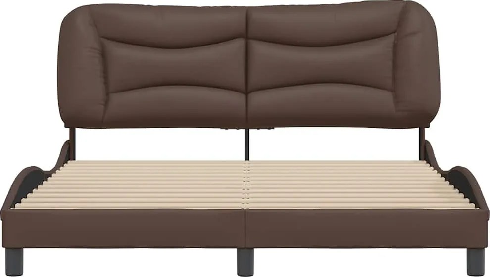 Rám postele bez matrace Hvar hnědý 160x200 cm umělá kůže 3208011