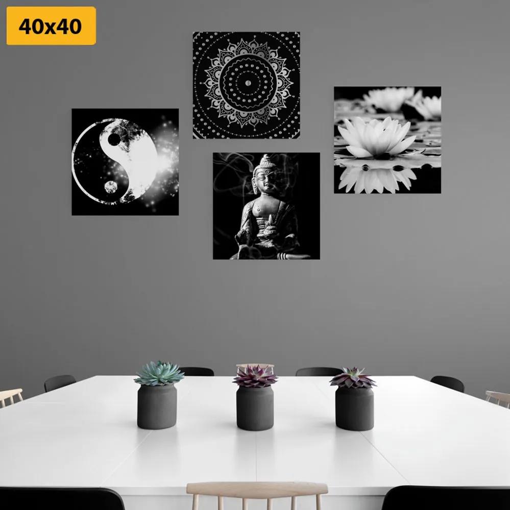 Set obrazů Feng Shui v černobílém provedení Varianta: 4x 40x40