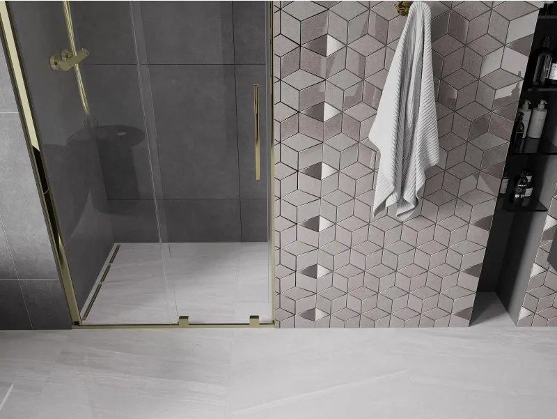 Mexen Velar posuvné sprchové dveře 100 cm, transparentní, zlaté - 871-100-000-01-50