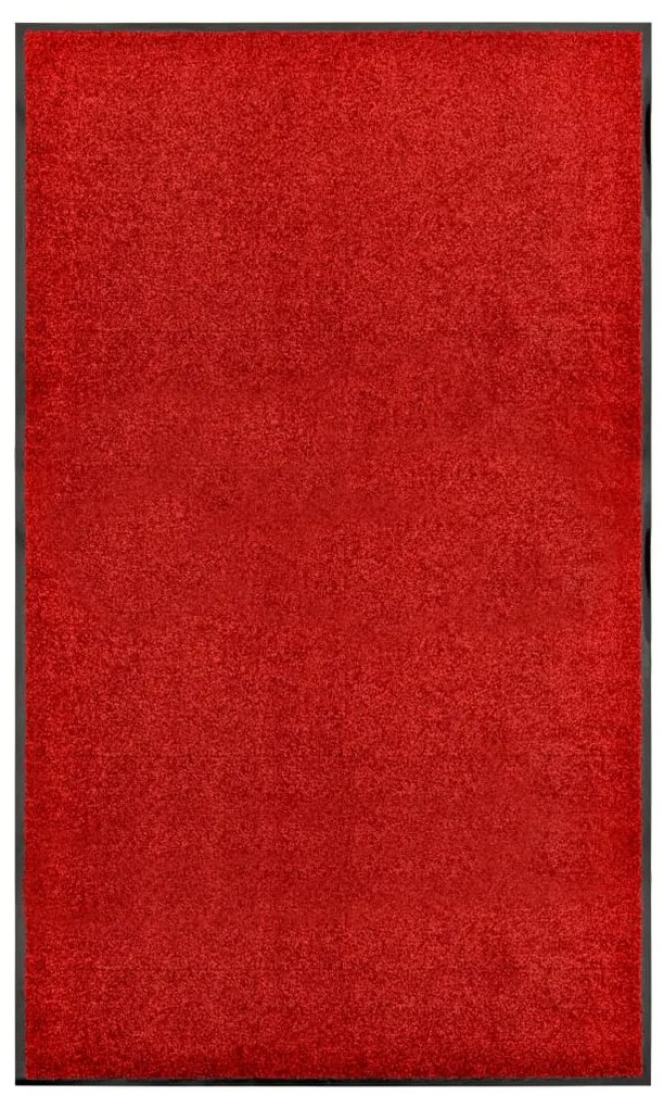 323425 vidaXL Rohožka pratelná červená 90 x 150 cm