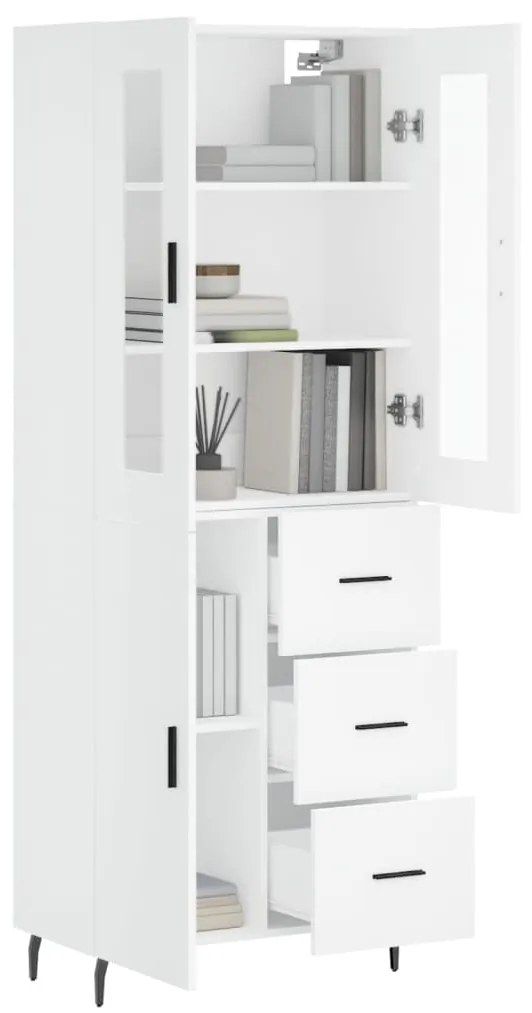 Skříň highboard bílá 69,5 x 34 x 180 cm kompozitní dřevo - Default Title