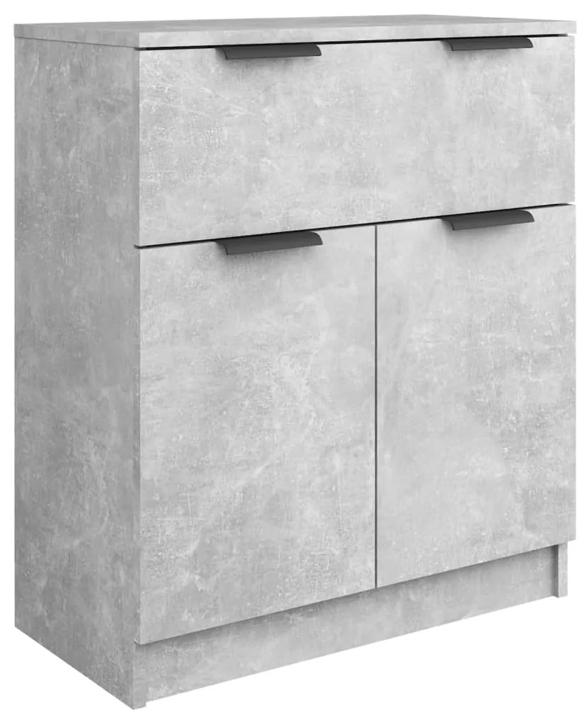 3dílný příborník betonově šedý kompozitní dřevo - Default Title