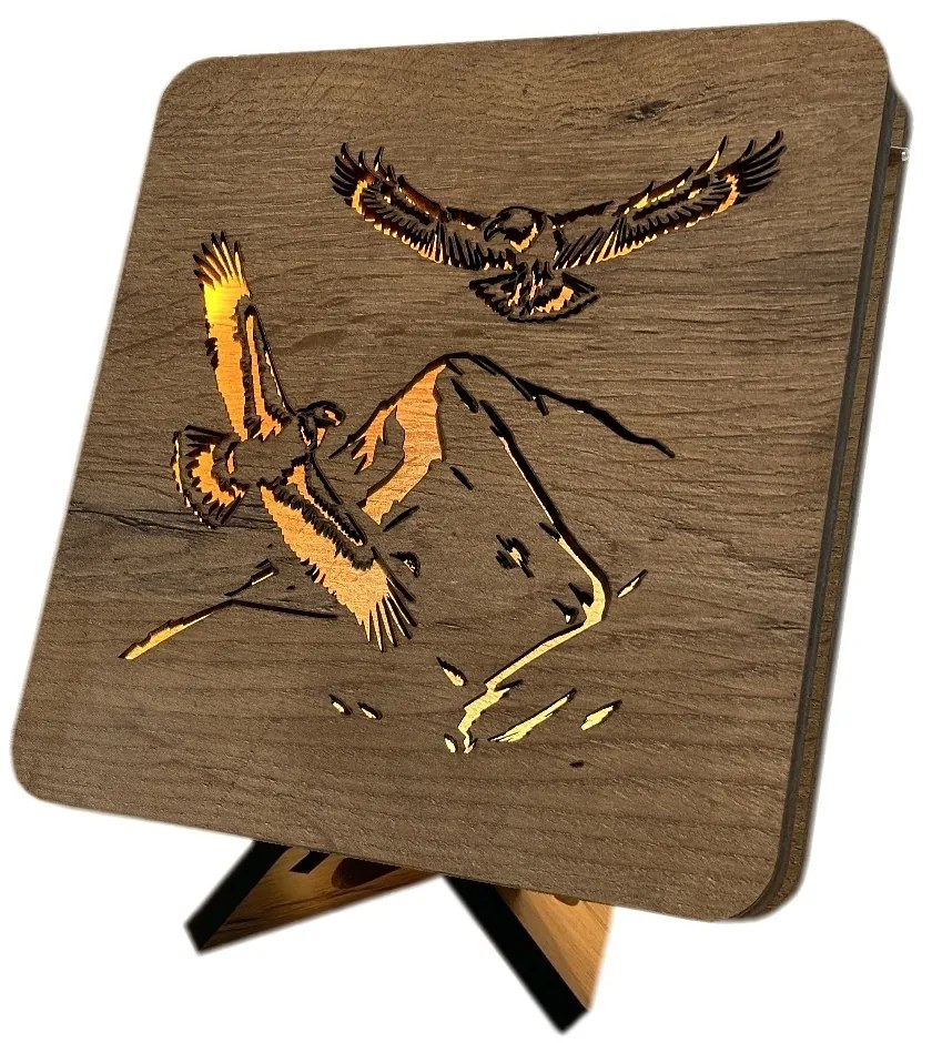 Li-Go "Ptáci " lampa 19x19cm provedení povrchu: dub