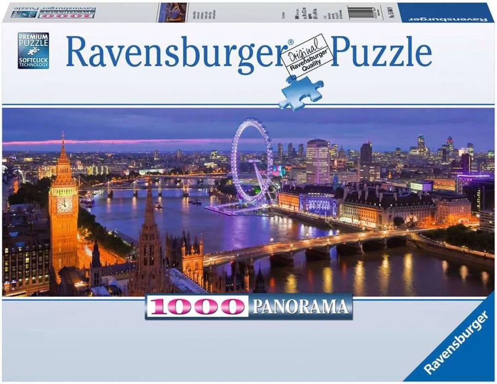 RAVENSBURGER Puzzle panoramatické Noční Londýn 1000 dílků 98x38cm 2415064