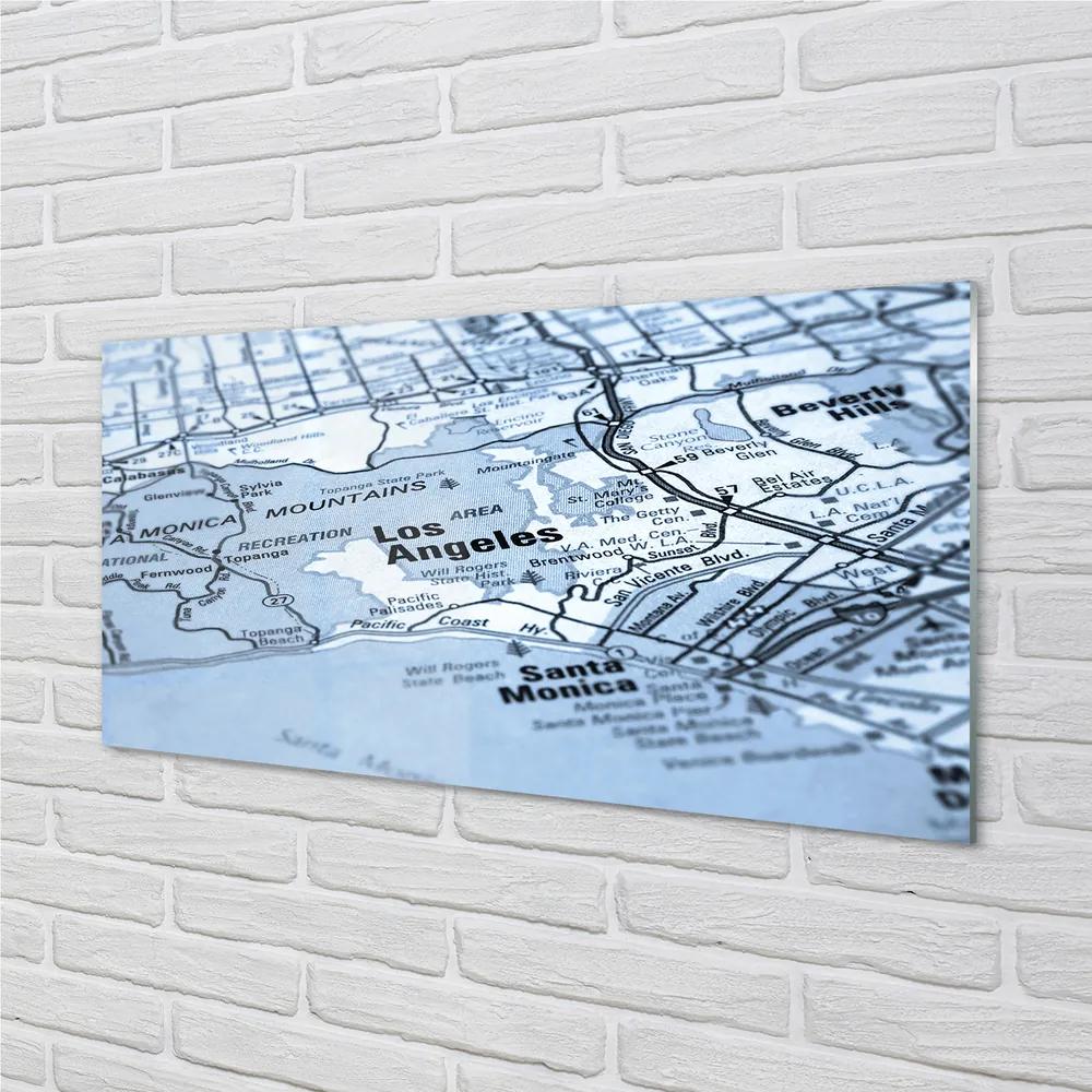 akrylový obraz plán města 125x50 cm