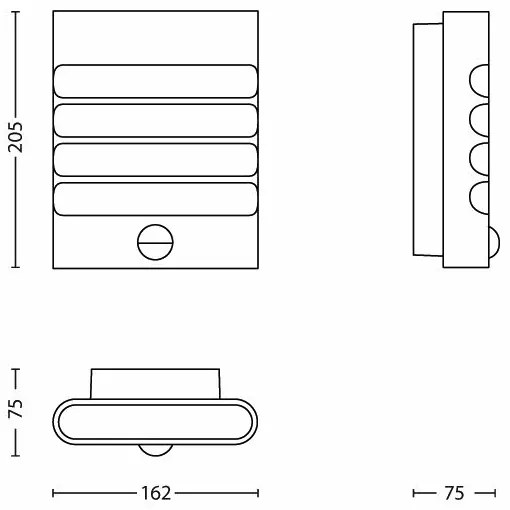 Philips 17274/93/16-LED Venkovní svítidlo se senzorem RACCOON 1xLED/3W/230V IP44