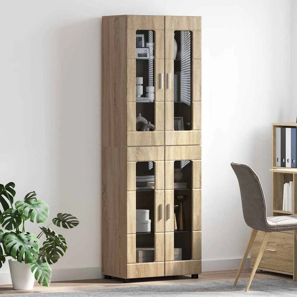 Vysoký bufet FLORIN 60 x 35 x 182 cm Sonoma dub 3397906