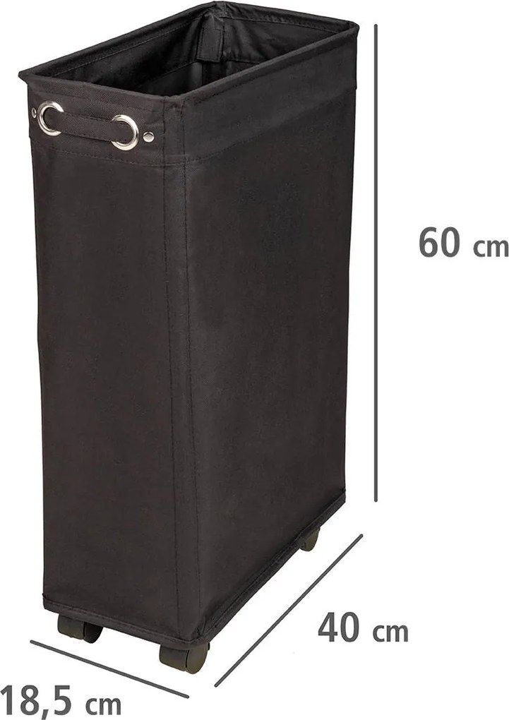 Úzký koš na prádlo, 43 L, WENKO, černý