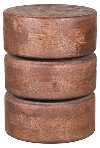 LABEL51 Odkládací stolek MILLY ø35 cm hnědý