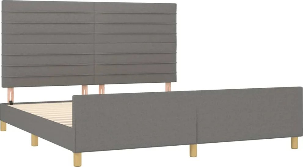 Rám postele bez matrace tmavě šedý 180 x 200 cm textil 3125155