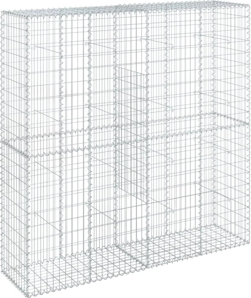 Gabionový koš s víkem 200 x 50 x 200 cm pozinkované železo 3295167