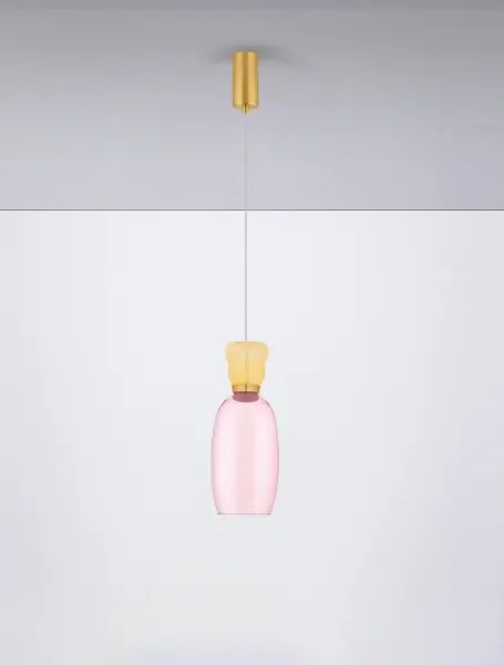 Designový lustr Pluma růžová