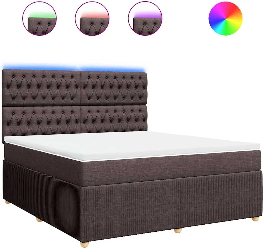 Box spring postel s matrací tmavě hnědá 180x200 cm textil 3294445
