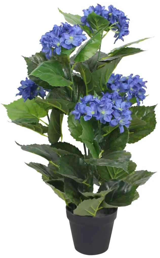 Umělá rostlina hortenzie s květináčem 60 cm modrá 244439