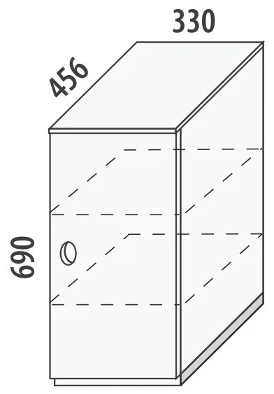 Skříň dvířková Domestav D405 Materiál: Smrk, Povrchová úprava: Přírodní provedení