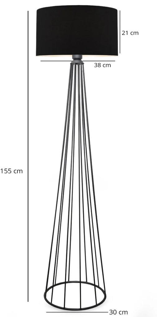 Opviq Stojací lampa AYD-3042, Černá