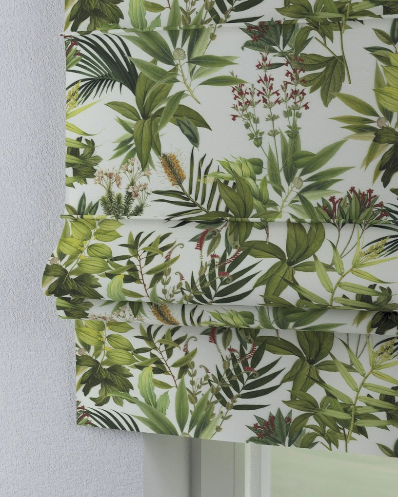 Římská roleta Padva barva zelená látka vzorované