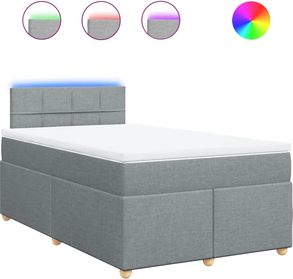 Box spring postel s matrací světle šedá 120x190 cm textil 3288919