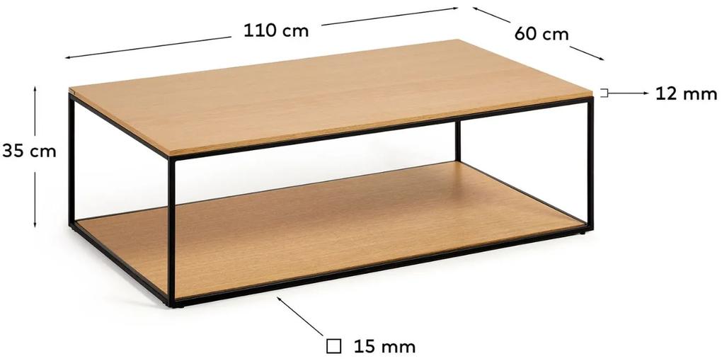 Dubový konferenční stolek Kave Home Yoana 110 x 60 cm