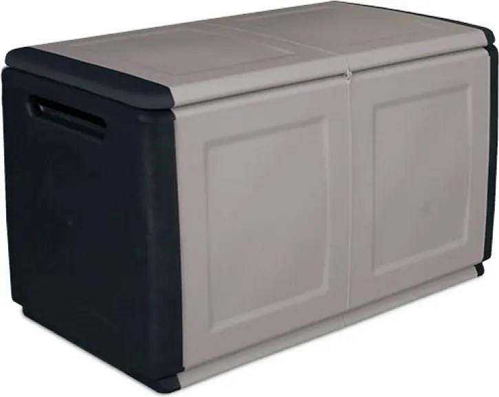 Plastový odkládací box s víkem, 960x570x530 mm, šedý