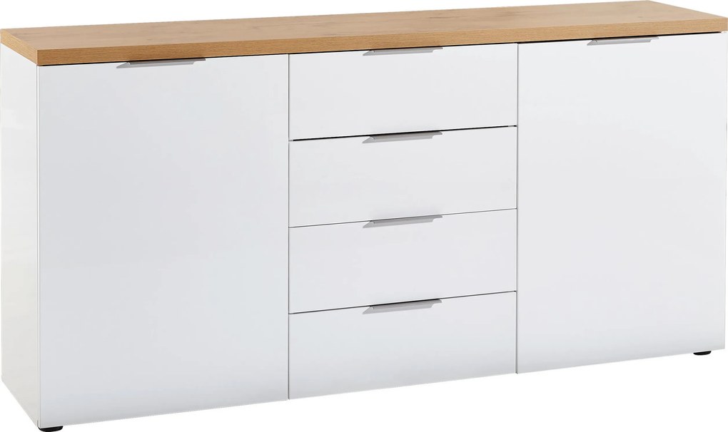 XXXLutz ŠIROKÁ KOMODA, bílá, barvy dubu, 180/89/43 cm Xora - Široké komody - 001027000406