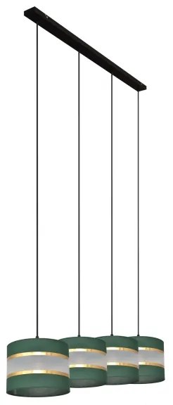 Lustr na lanku HELEN 4xE27/15W/230V zelená/zlatá