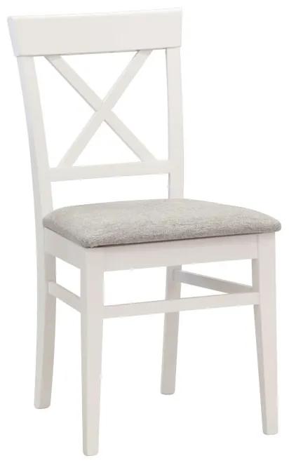 Stima Židle GRANDE s čalouněným sedákem Odstín: Bílá (lak), Látky: MIRON grigio 98