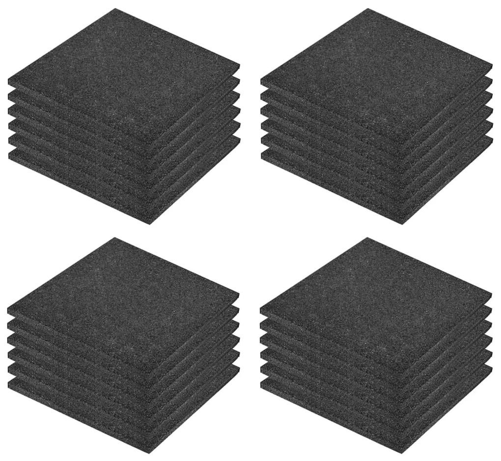 Protipádové dlaždice 24 ks pryžové 50 x 50 x 3 cm černé,  276275