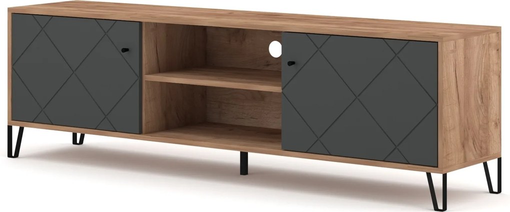 TV stolek Bilbao 183 cm dub Craft Tobacco/grafit