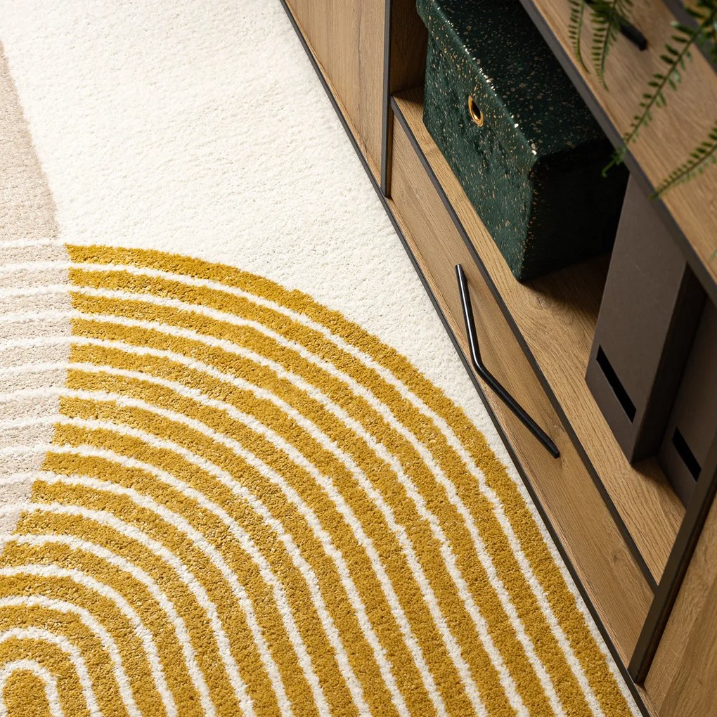 Dywany Łuszczów, Kusový koberec Fusion 0240 cream/yellow, 200x290, vícebarevná, kancelář
