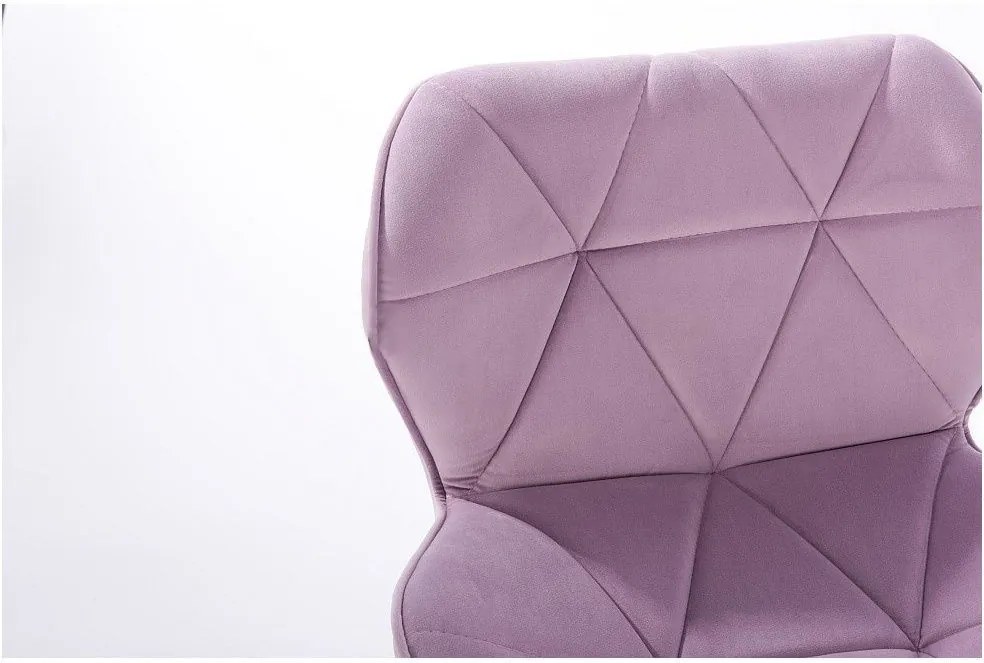 LuxuryForm DESIGN Otočná židle MILANO VELUR na stříbrné podstavě s kolečky - levandule