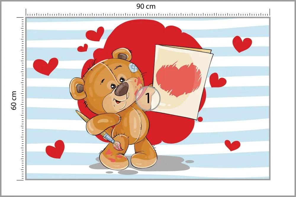 Fototapeta The Big Heart Bears: Love Painting Omyvatelný vlies 254x184