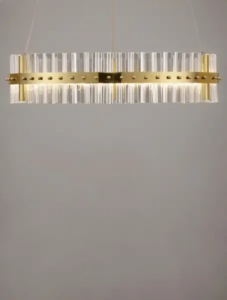 LED stmívatelný platinum zlatý moderní lustr Kezo
