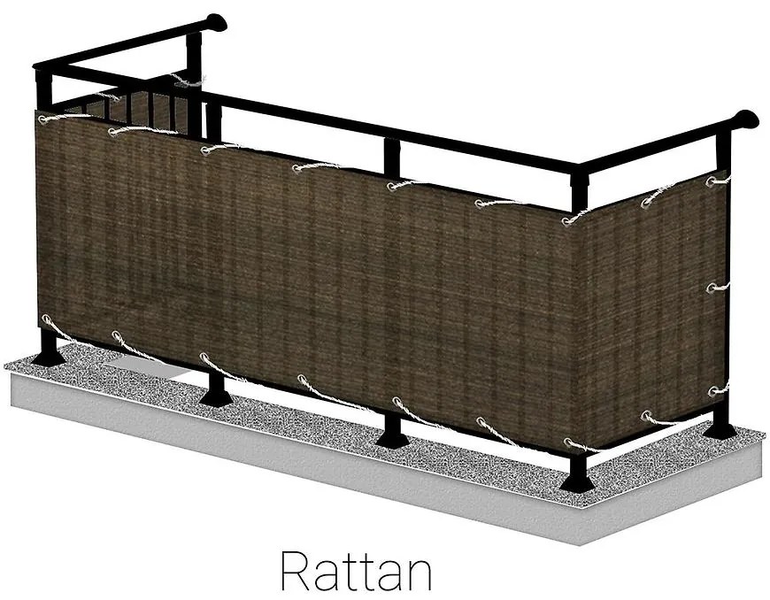 Balkonová zástěna 75/600 rattan wenge