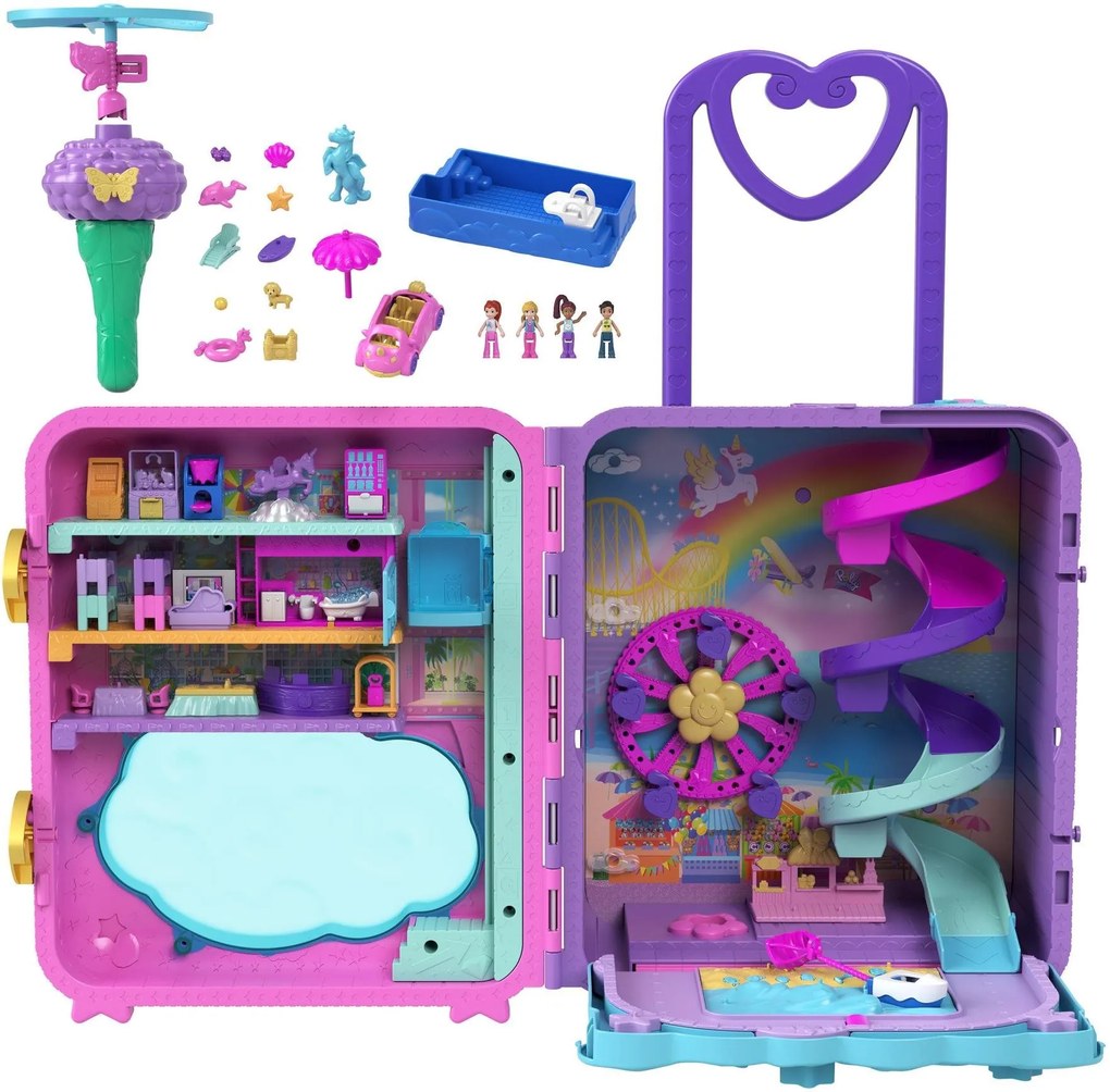 Mattel polly pocket kufr na kolečkách jednorožec, hkv43