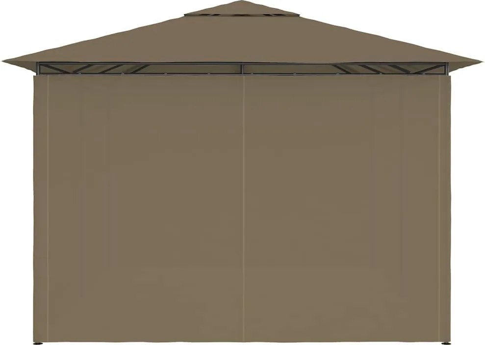 Zahradní altán se závěsy 4 x 3 m taupe 180 g/m² 312232