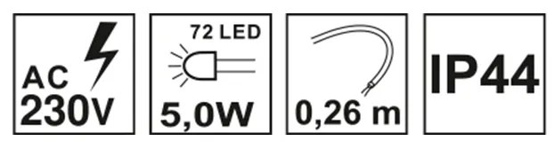 Comodo LED osvětlení zrcadla Elsa LED 37 AL, hliník mat