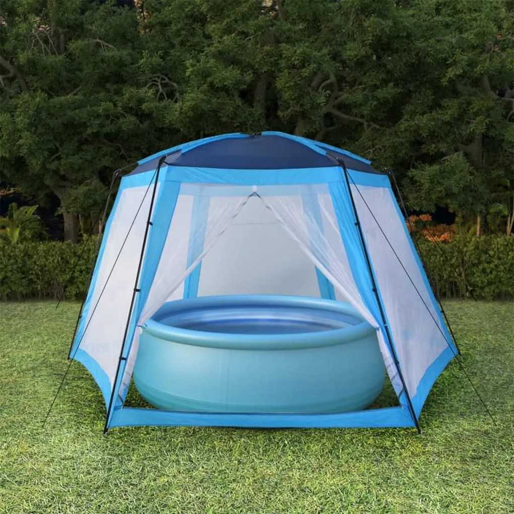 Stan na bazén textil 590 x 520 x 250 cm modrý Modrá 91575
