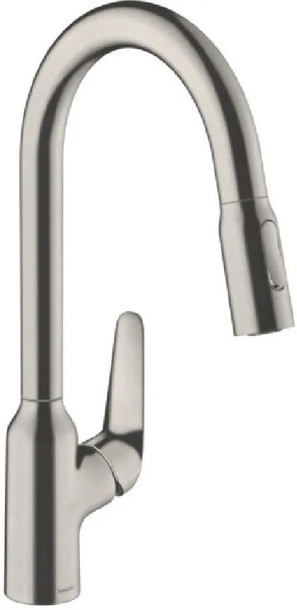 Hansgrohe Focus M42 - Dřezová baterie M4216-H220 s výsuvnou sprškou, vzhled nerezu 71820800