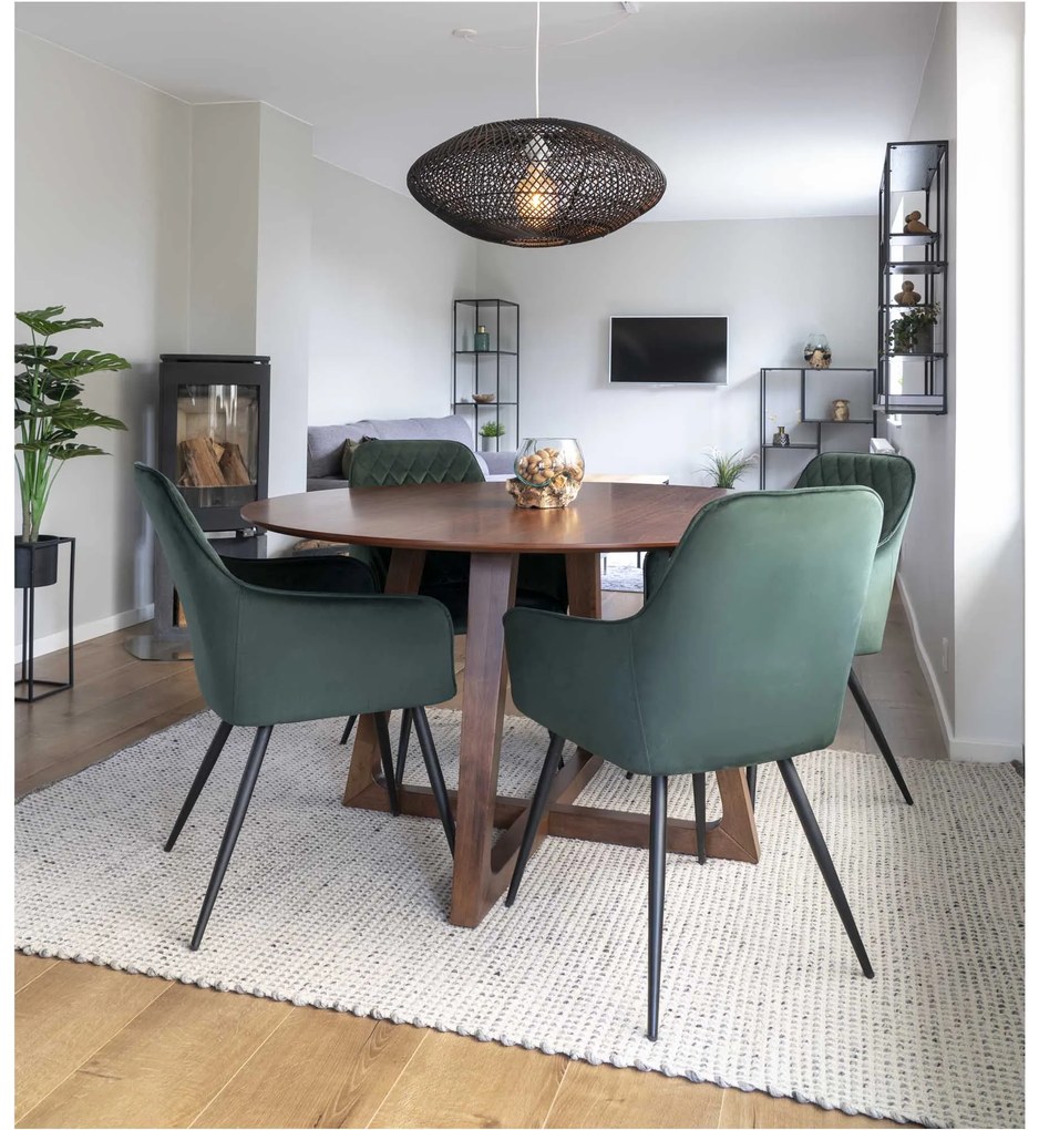 House Nordic Kulatý jídelní stůl HELLERUP 137 cm hnědý